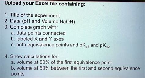 SOLVED Text Upload Your Excel File Containing 1 Title Of The Experiment 2 Data PH And