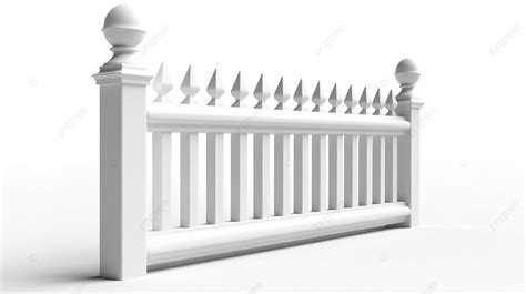 3d로 렌더링된 흰색 배경에 홀로 서 있는 흰색 울타리 난간 금속 울타리 철 울타리 배경 일러스트 및 사진 무료 다운로드 Pngtree