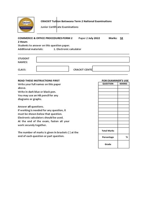 Com And Op Form 2 Paper 2 Pdf
