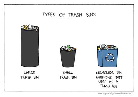 Poorly Drawn Lines Types Of Trash Bins