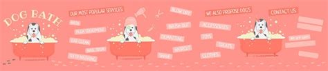 Ванна для собак. бесшовная карусель instagram для векторной иллюстрации ...