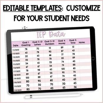Digital IEP Goal Tracking System With Graph Google Sheet Data Collection Sheet