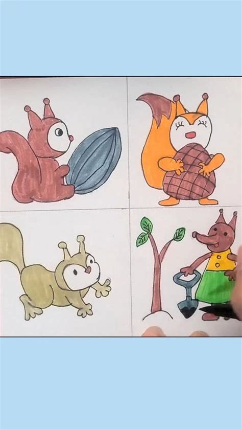 大树上的松鼠和小鸟简笔画大全（精选11张） 简笔画图片大全