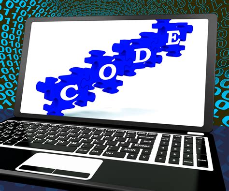Free Photo Code On Laptop Shows System Codification Code Codes