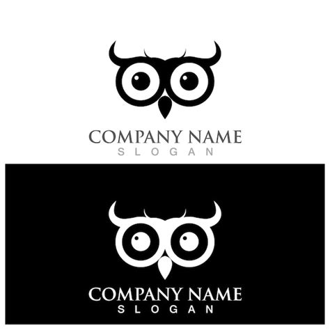 올빼미 로고 및 벡터 템플릿 프리미엄 벡터