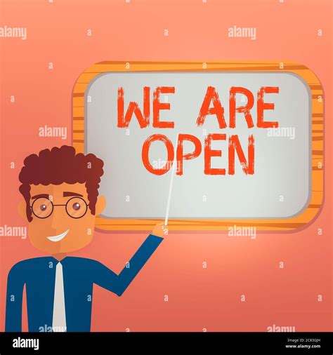conceptual hand writing showing we are open concept meaning no enclosing or confining barrier