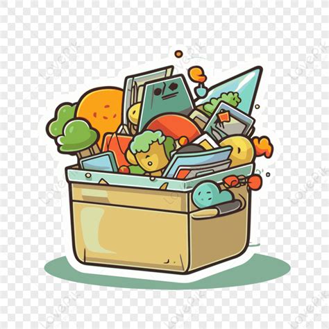 개체의 전체 만화 일러스트 상자 스티커 디자인 벡터삽화체액 Png 일러스트 무료 다운로드 Lovepik