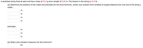solved a stretched string fixed at each end has a mass of