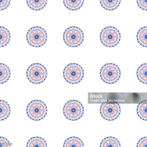 둥근 기하학적 모양의 매끄러운 장식 패턴 화려한 만다라와 추상적 인 디자인 포스터 소셜 네트워크 직물 표지 섬유 포장지를위한