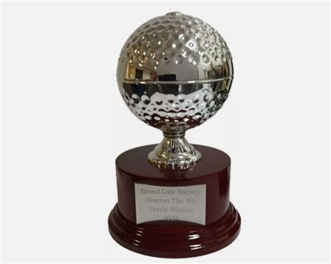 Metal Golf Ball On Rosewood Base Trophy Award Personalised