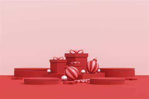 메리 크리스마스와 새해 복 많이 받으세요 배너 디자인 포스터 및 커버 디자인 배경 복사 공간이있는 크리스마스 스튜디오 테이블 룸 제품 디스플레이 3d 일러스트 레이 션 12