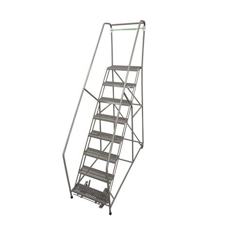 Cotterman Series Dwp Rolling Steel Work Platform Dual Access 6 Step 24 X 84 Handrails