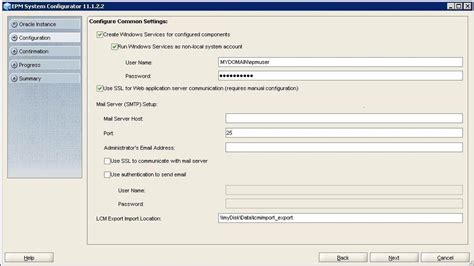 Reconfiguring Epm System Common Settings