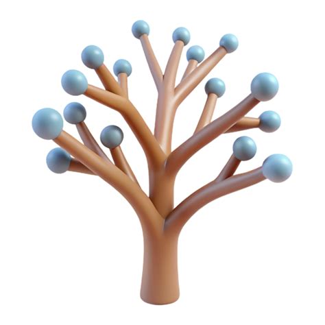 Inspired Art Deco Concept Art Style Isolated Cutout Of A Single Radiating Fractal Tree Branch