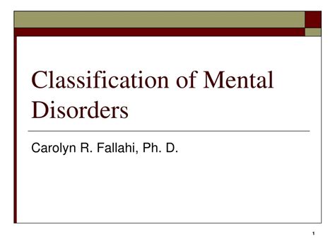 Ppt Classification Of Mental Disorders Powerpoint Presentation Free