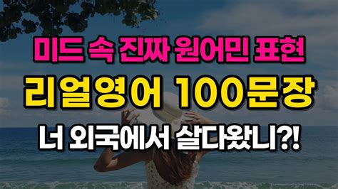 리얼영어 2 원어민이 매일 쓰는 일상 영어 회화 표현 100문장 내일 바로 써먹을 수 있는 리얼영어 실제 영상과 함께보니 쉽게 외워져요 Youtube