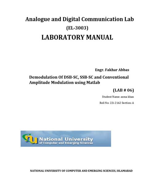 Adc Lab 06 Demodulation Dsb Ssb Conventional Am Pdf Modulation Broadcast Engineering