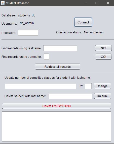 Github 5okinjava Gui Database Interface A Java Swing Gui Program For Connecting And Managing