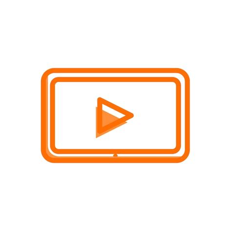 Premium Vector Orange Play Button Icon With A White Background