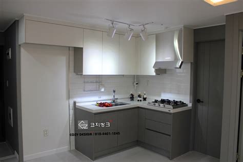 신혼집한샘씽크대한샘 유로8000터치화이트그레이 씽크대한샘갤럭시후드김포일산18평20평신혼집주방인테리어한샘씽크대좁은집주방