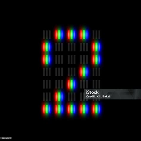 광채 빨간색 녹색파란색 픽셀 벡터 일러스트와 Rgb 픽셀 글꼴 문자 0명에 대한 스톡 벡터 아트 및 기타 이미지 0명 3차원 형태 개체 그룹 Istock