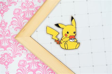Pikachu Playful Enamel Pin Pokemon Etsy