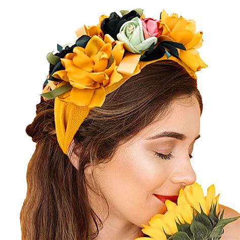 Coridy Flower Headbands For Women Boho Yellow Floral