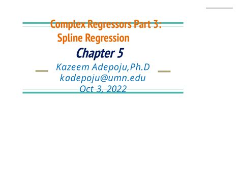 Introduction To Spline Regression Stat 5302 Stuvia Us