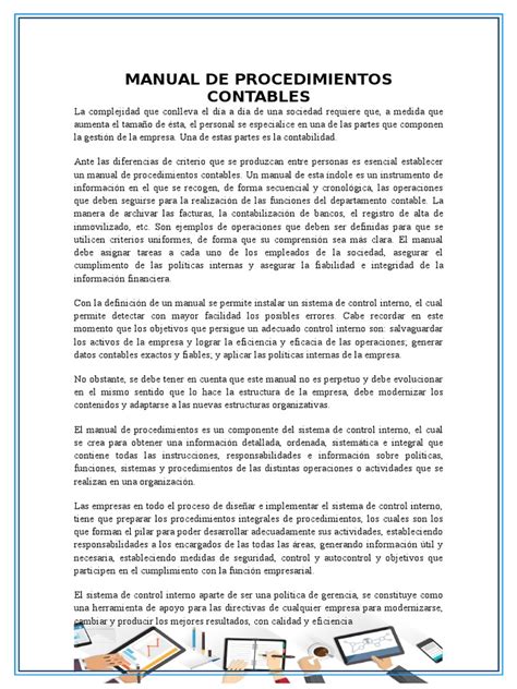 Manual De Procedimientos Contables Pdf Contabilidad Información