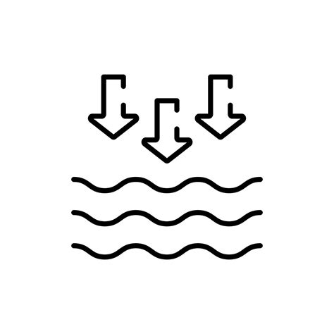 Low Tide Linear Icon Waves On The Sea Or Ocean Line Icon Editable Stroke Vector Isolated