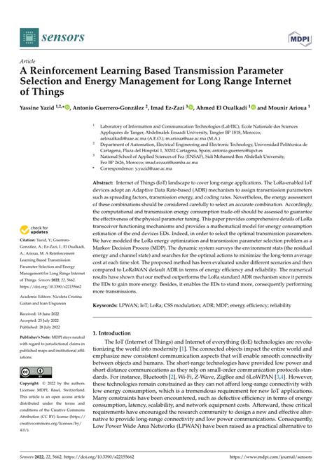 Pdf A Reinforcement Learning Based Transmission Parameter Selection And Energy Management For