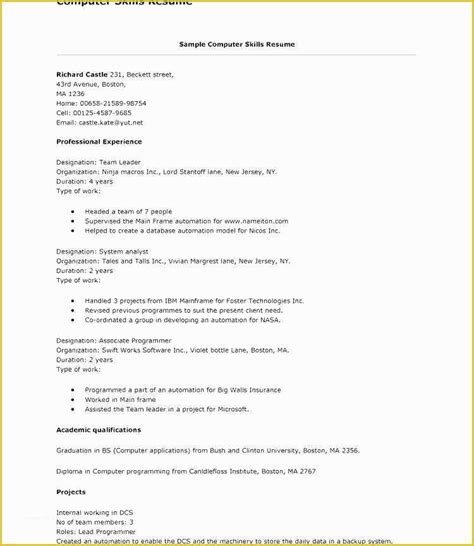 Skills Based Resume Template Free Of Functional Skills Resume Examples
