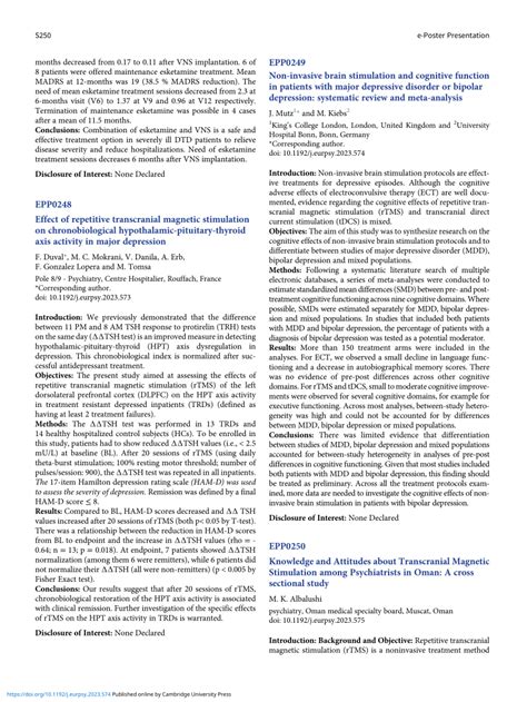 Pdf Non Invasive Brain Stimulation And Cognitive Function In Patients With Major Depressive