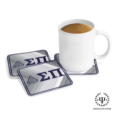 Sigma Pi Beverage Coasters Square Set Of 4sigma Pi 3