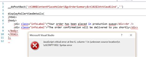 Pass Html String To Javascript As Parameter In Net Web Form Stack