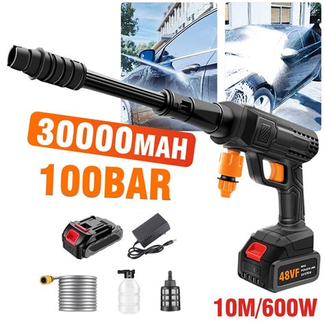 고압 세차 물총 리튬 배터리 충전식 휴대용 세탁기 30000mah Aliexpress