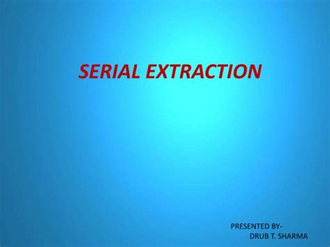 Serial Extraction Pdf