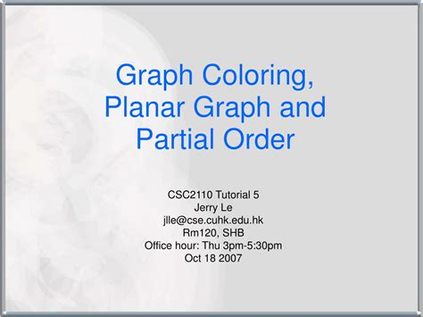 Ppt Graph Coloring Planar Graph And Partial Order Powerpoint