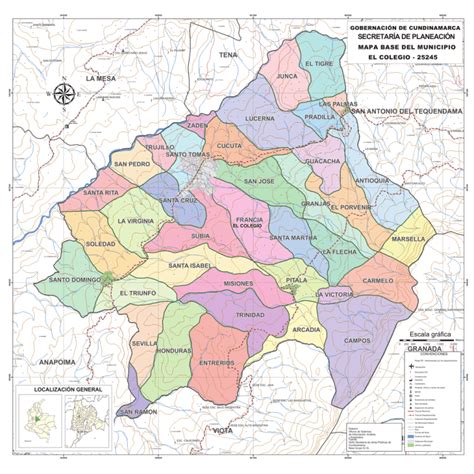Mapa Del Municipio El Colegio Cundinamarca