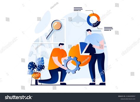 Data Science Concept People Scene Flat Stock Illustration 2186009097
