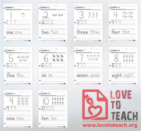 Writing Numbers And Number Words LoveToTeach Org