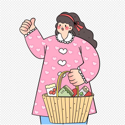 쇼핑 소녀 Png 일러스트 무료 다운로드 Lovepik