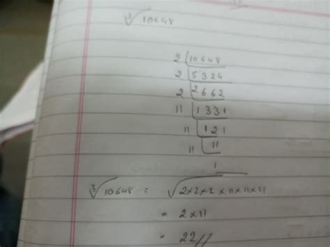 [answered] Use Prime Factorization Method To Find Cube Root Of 10648