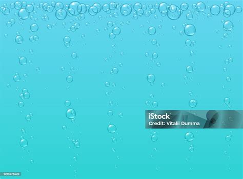 파란색 배경에 고립 된 벡터 탄산 음료 스트림입니다 수 중 산소 틈도 거품 텍스처 매크로 개체 3차원 형태에 대한 스톡 벡터 아트 및 기타 이미지 Istock