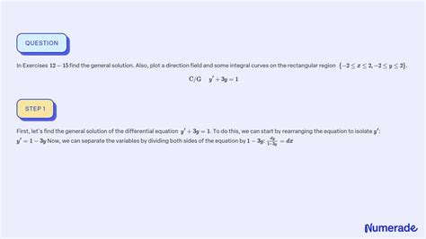 Solvedin Exercises 12 15 Find The General Solution Also Plot A