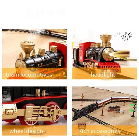 Electric Light Retro Train Toy Set Ornaments With Grandado