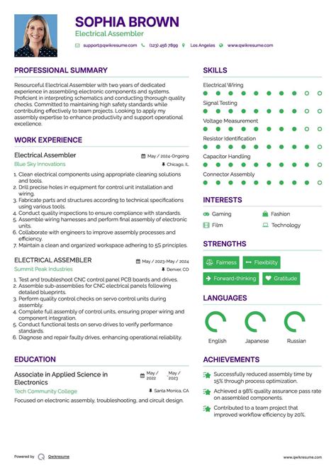 10 Electrical Assembler Resume Samples And Templates For 2025