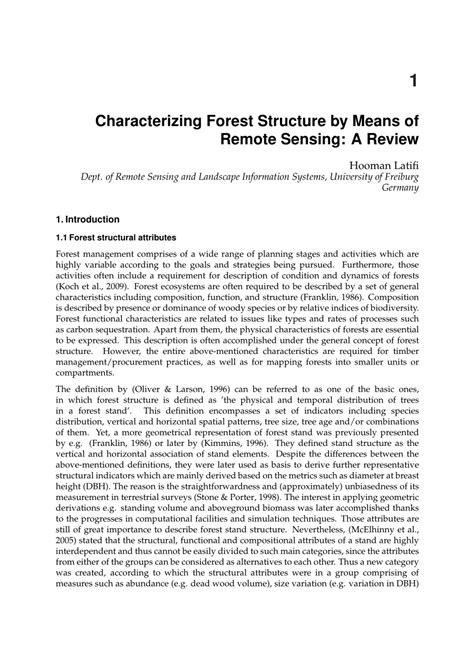 Pdf Characterizing Forest Structure By Means Of Remote Sensing A Review