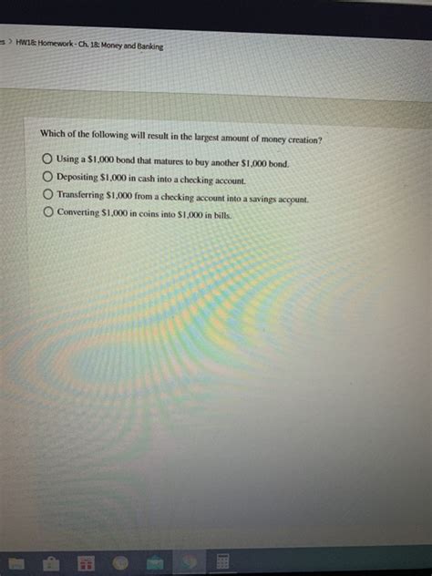 Solved Hw18 Homework Ch 18money And Banking Which Of