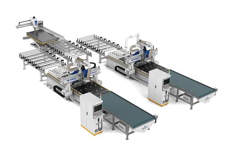 Automatic Panel Nesting Cell With Labeling Machine And Drilling Bank Blue Elephant Cnc Blue